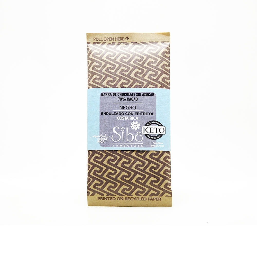 Barra 70 Chocolate Negro C Eritritol Keto 50g El Mercadito Central